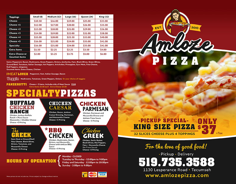 Amloze Pizza & More - Welcome!